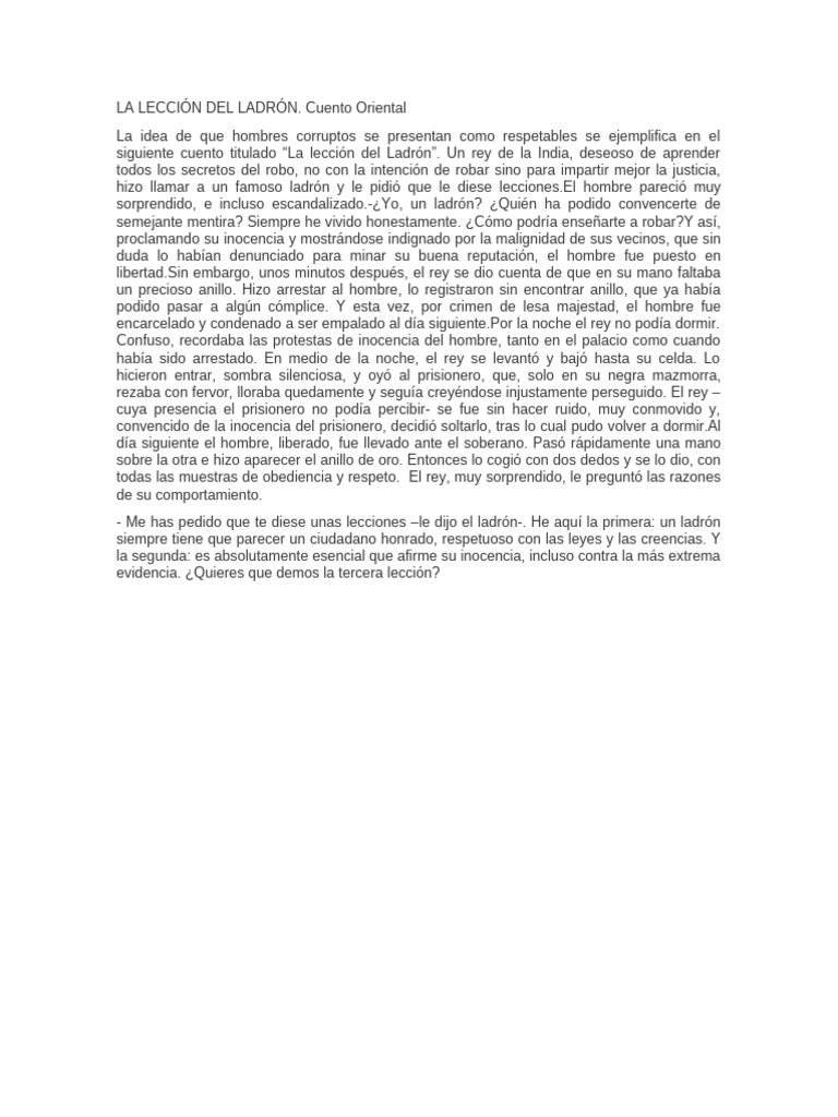 La Lección Del Ladrón | PDF