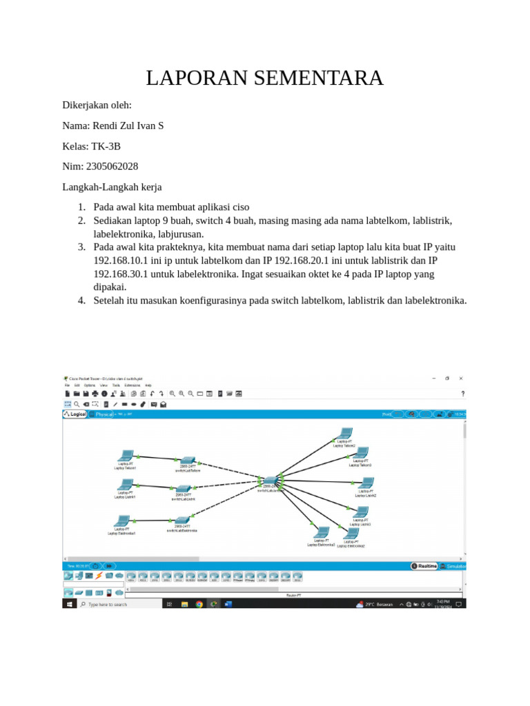 Tugas Cisco Menggunakan Vlan 4 | PDF