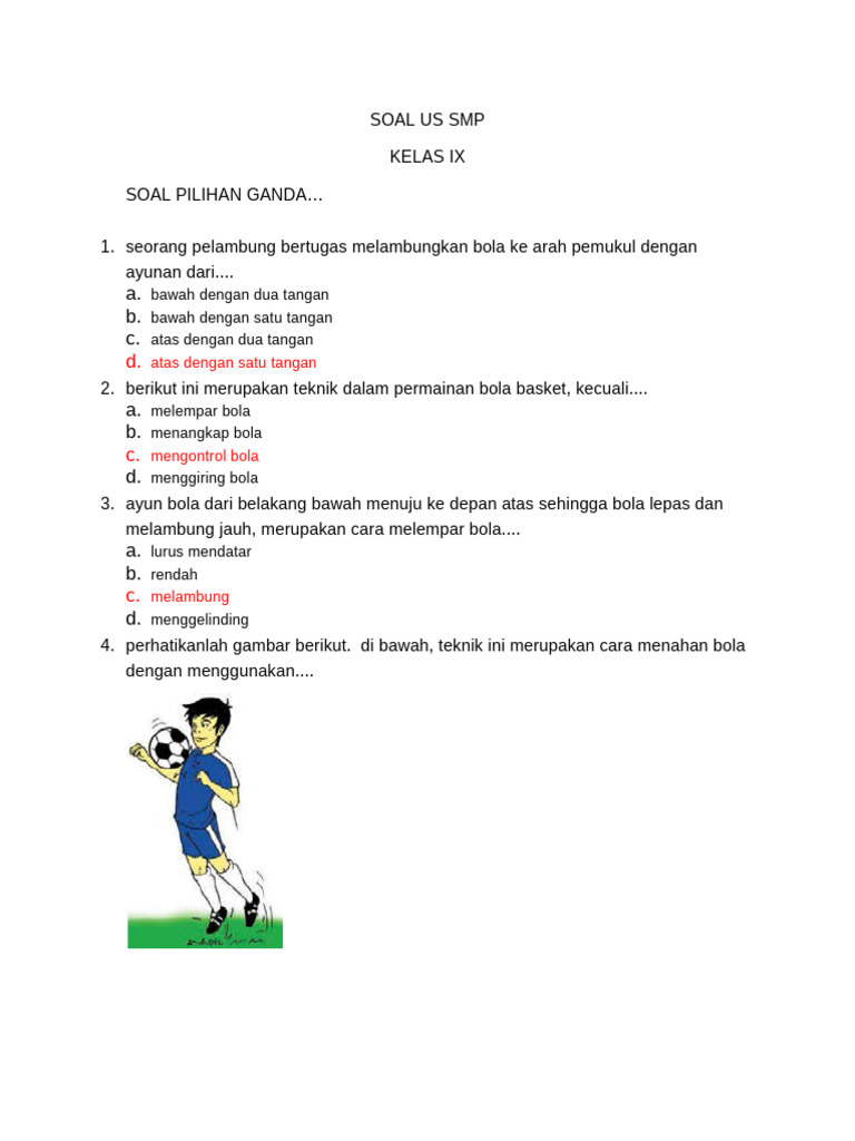 Soal Us SMP Kelas Ix Penjas | PDF