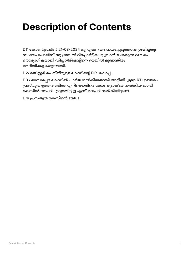 Description of Contents | PDF