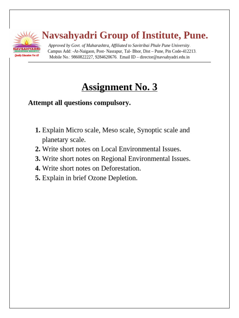Assignment No 3 EVS | PDF