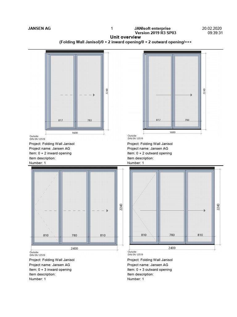Jansen Janisol-Folding-Wall Unit Overview | PDF