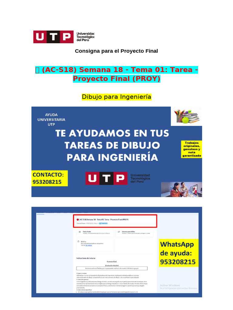 ? (AC-S18) Semana 18 - Tema 01 Tarea - Proyecto Final (PROY) - DIBUJO | PDF | Cad automático ...