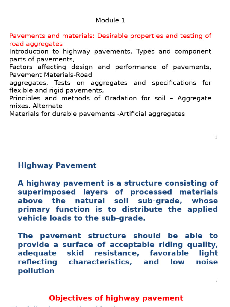 module 1 | PDF | Road Surface | Road