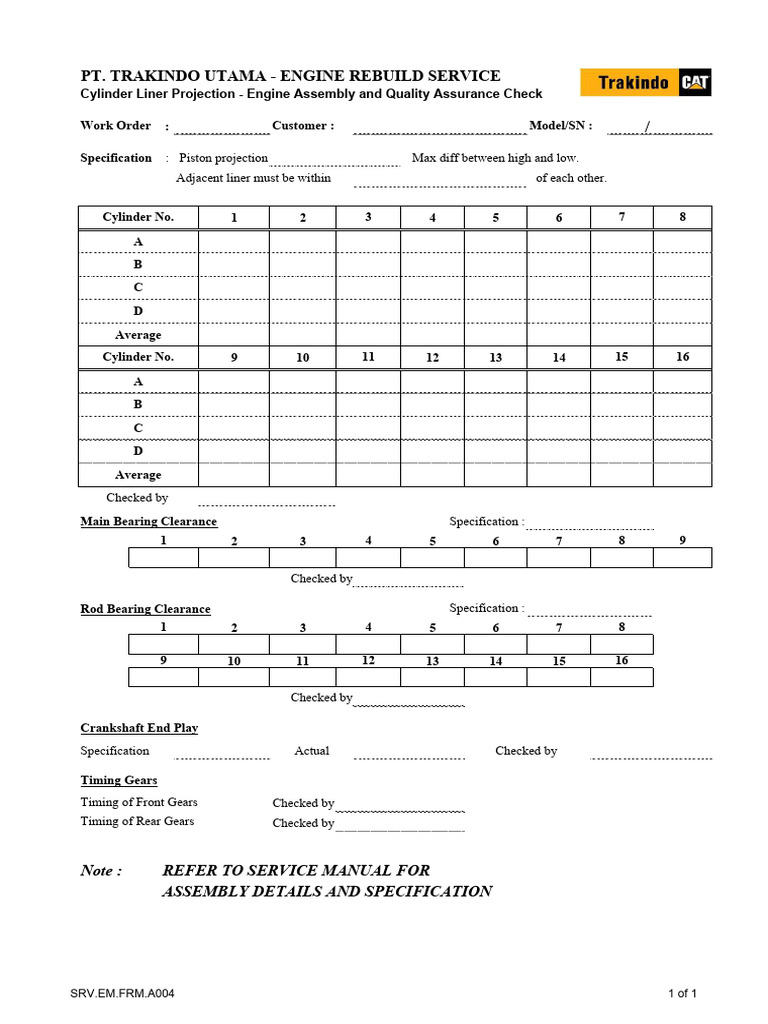 A004 Cylinder Liner Projection | PDF