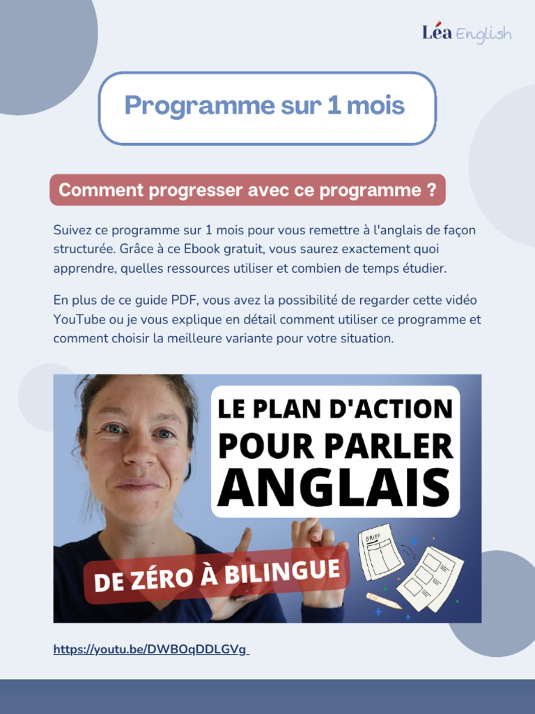 Programme d'anglais en 1 mois | PDF | Langue anglaise | Lexique