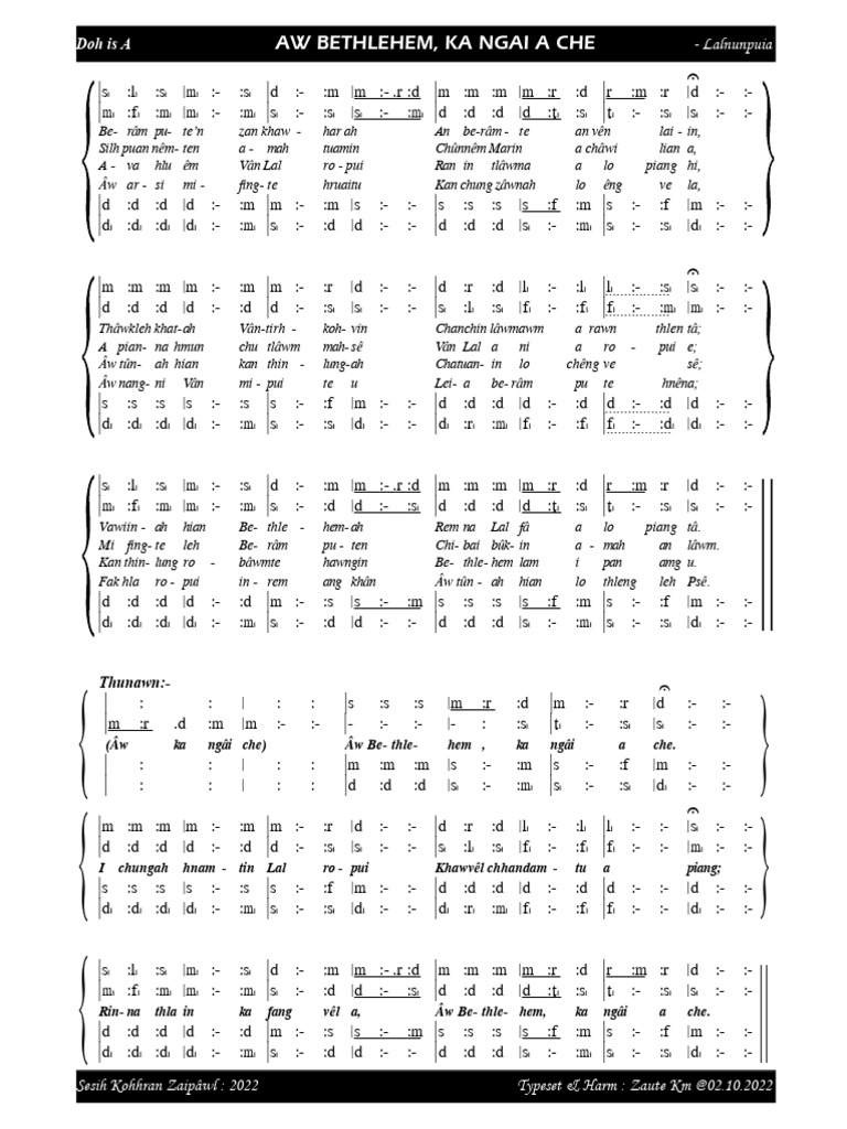 Aw Bethlehem, ka ngai a che | PDF