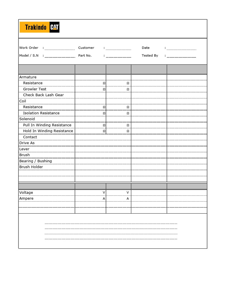 A062 Starting Motor Test | PDF