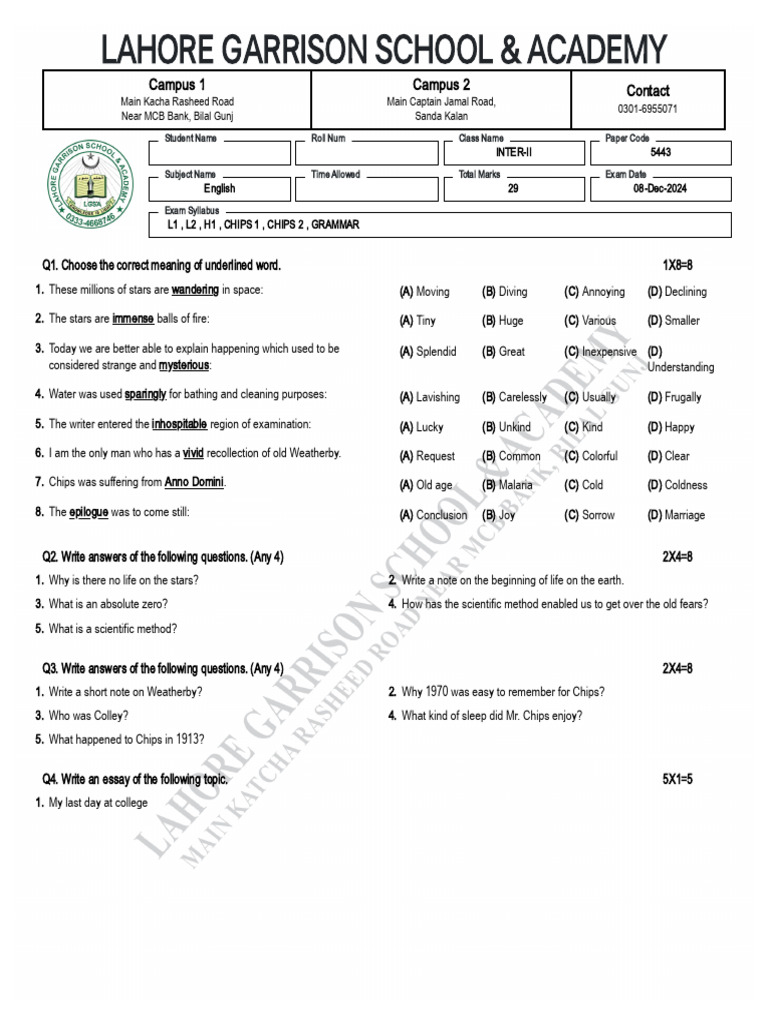 2nd Year English T-1 TLA | PDF