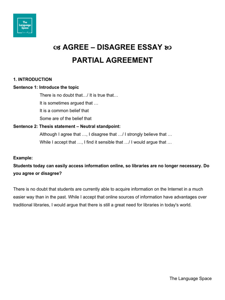 Opinion Essay - Partial Agreement | PDF | Libraries | Information