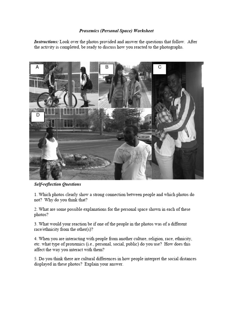Proxemics Worksheet | PDF