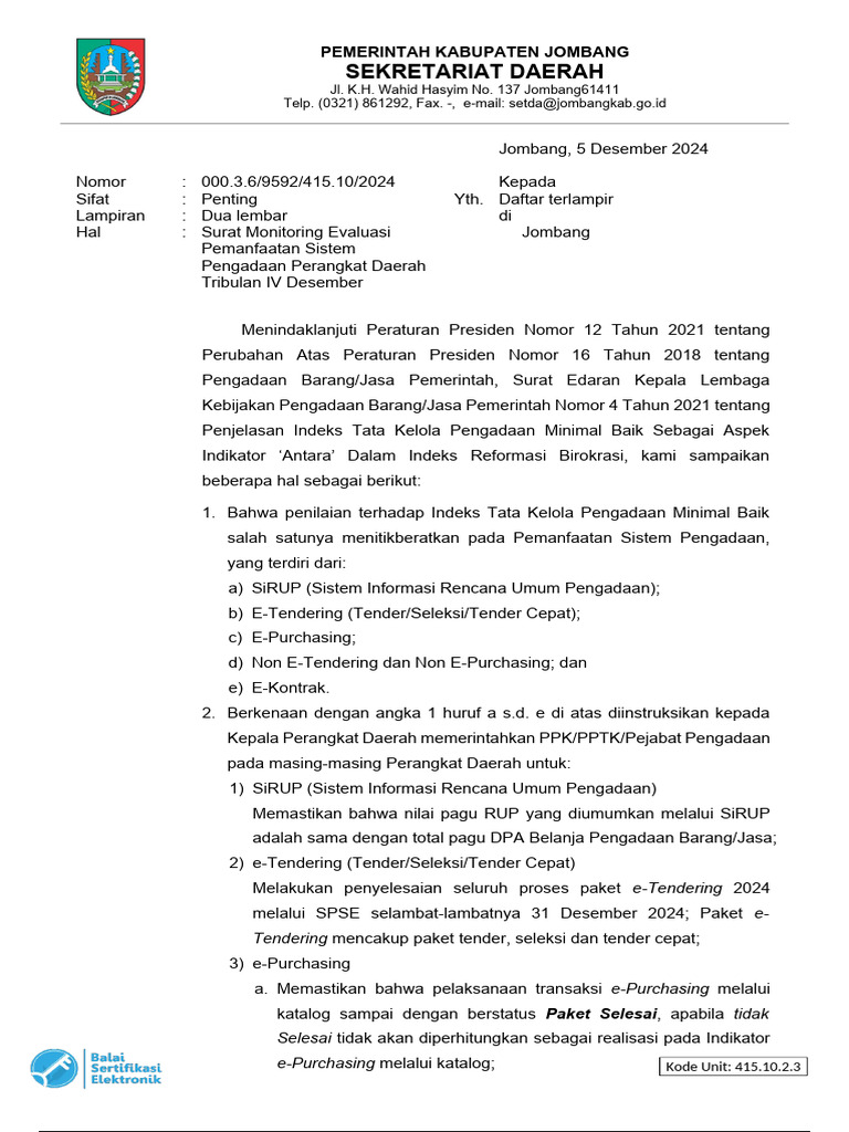 20241205124721surat Monitoring Evaluasi Pemanfaatan Sistem Pengadaan Perangkat Daerah Tribulan ...