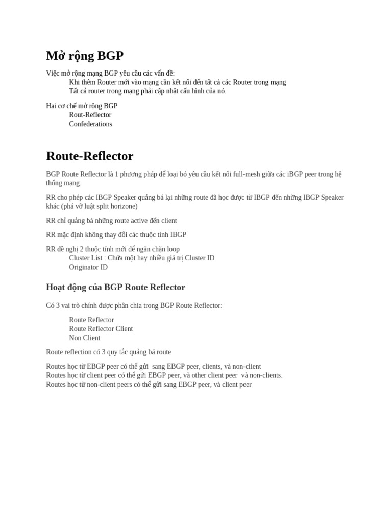 BGP RR Confed Thao | PDF