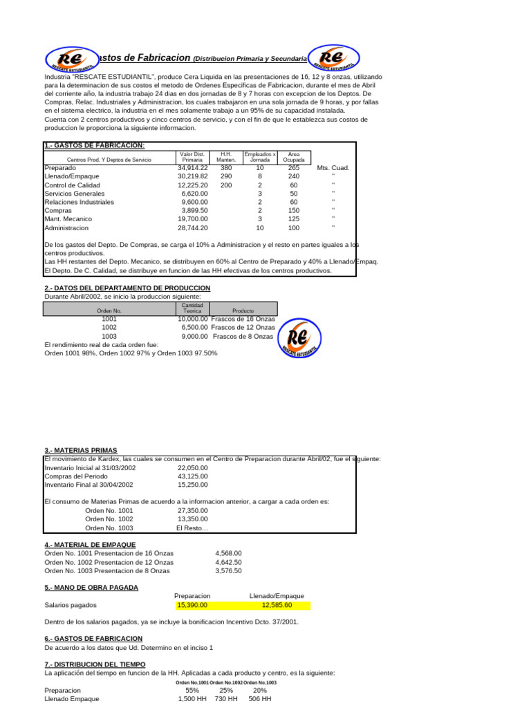 Ejercicio Distribución Primaria, para Trabajar Desbloqueado (3 | PDF ...