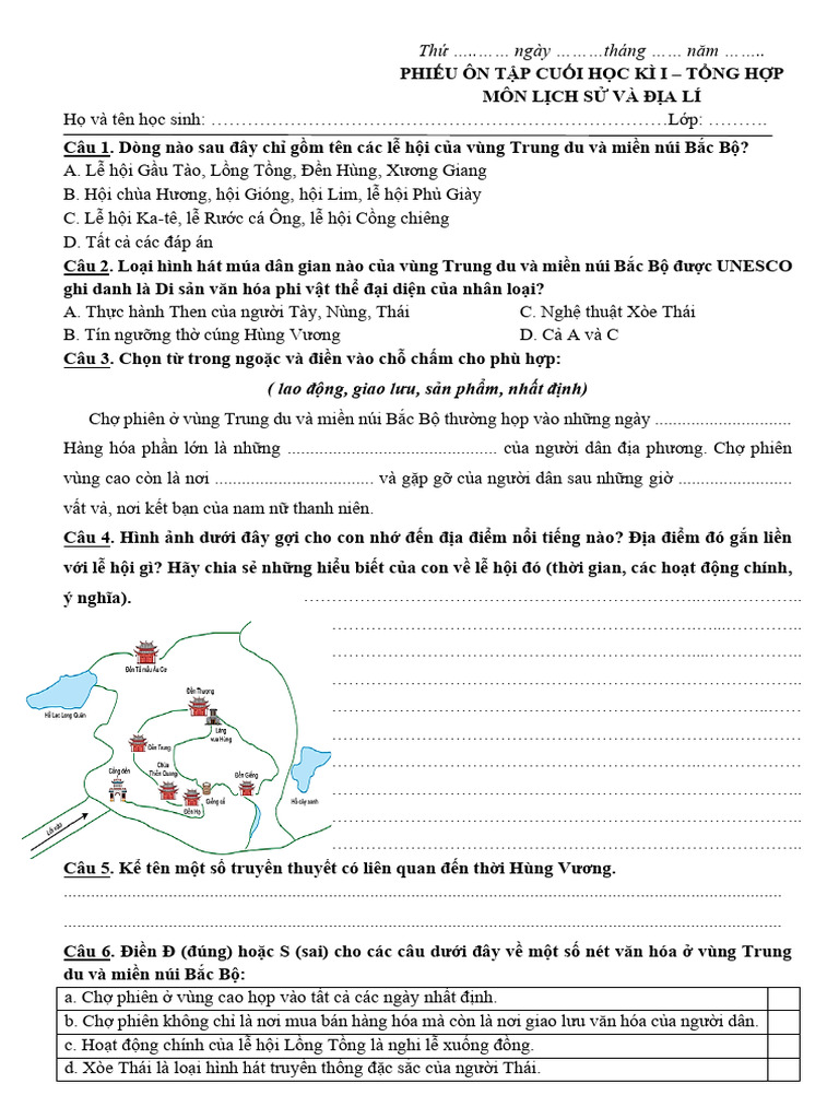 LSDL Phieu On Chk1 Phieu 7 | PDF