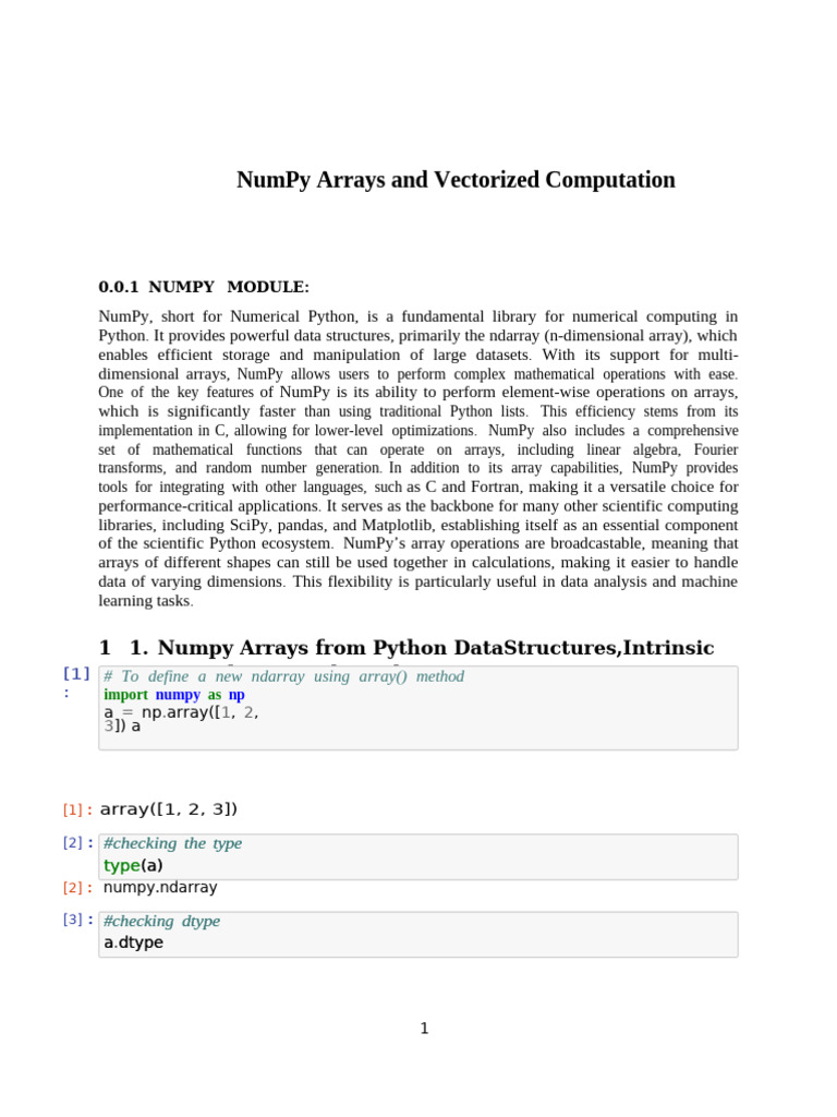 Numpy Merged | PDF | Computer Programming | Computing Numpy Merged | PDF | Computer Programming | Computing
