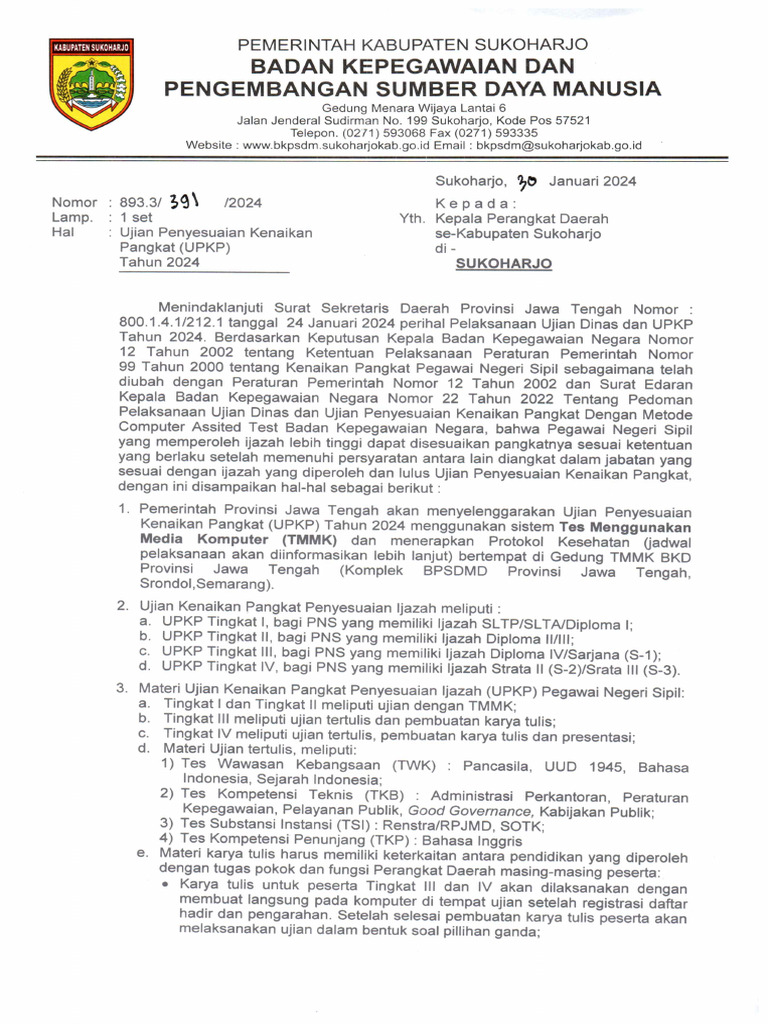 Surat UPKP 2024 | PDF