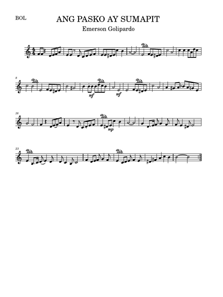 Ang Pasko Ay Sumapit-Bol | PDF