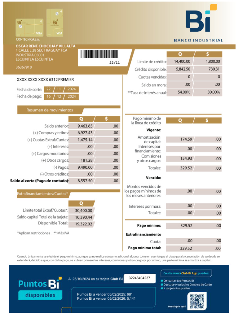 016761-6312-OSCAR RENE CHOCOJAY VILLALTA | PDF | Crédito | Finanzas y dinero
