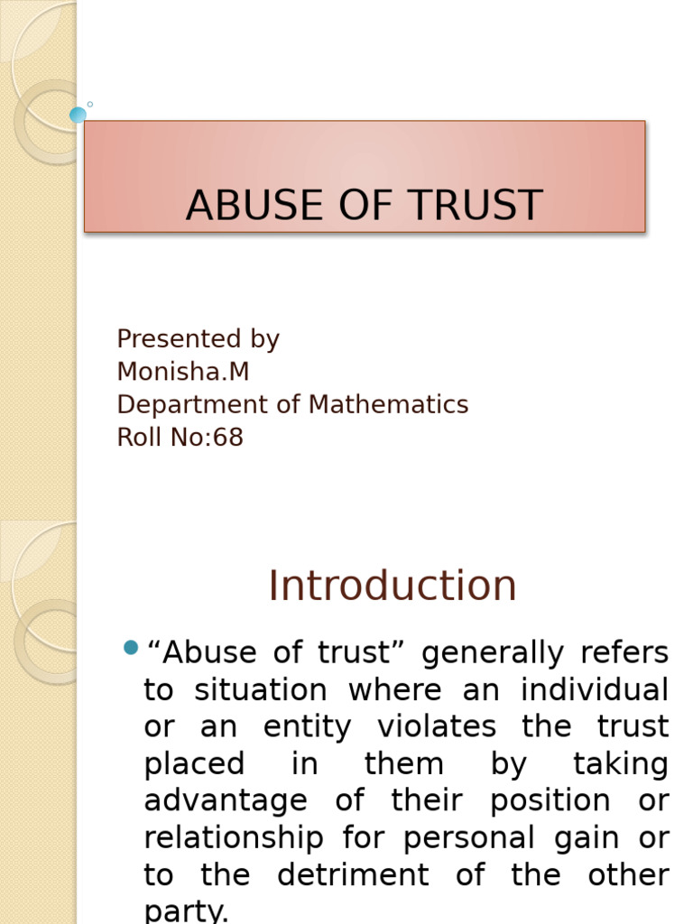 Understanding Abuse of Trust and Discrimination | PDF | Discrimination ...