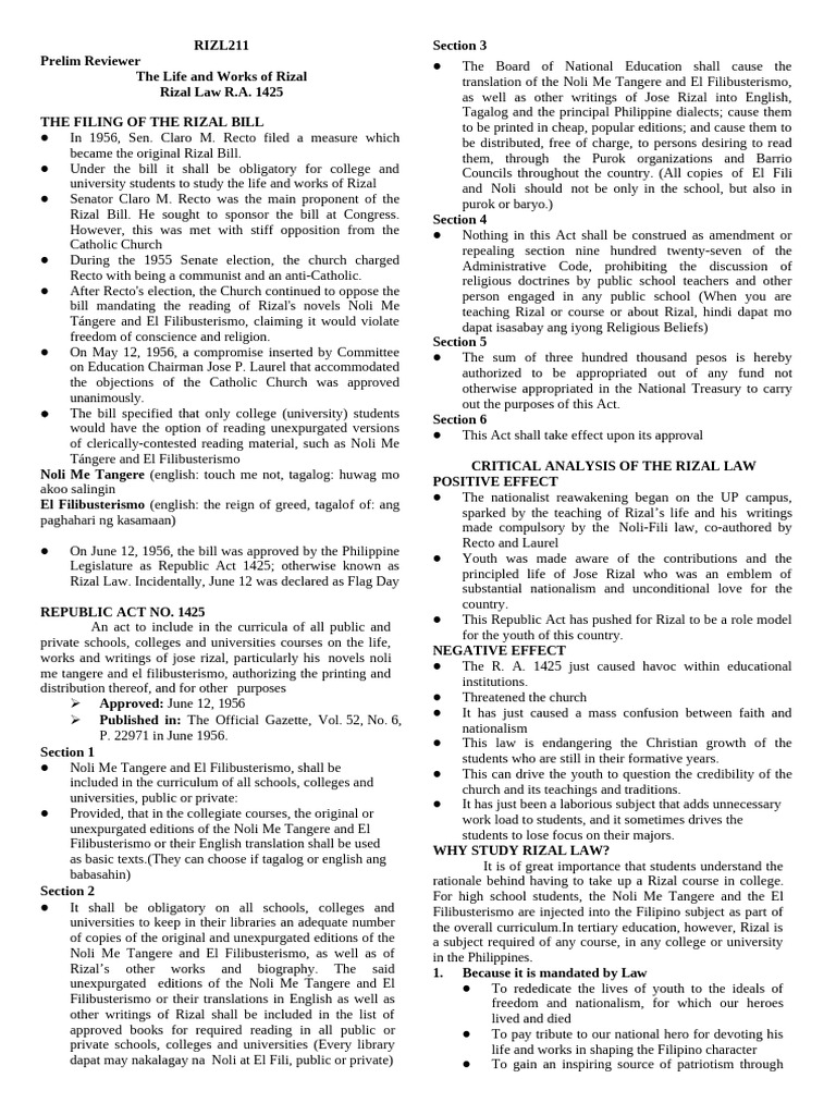 RIZL211-PRELIM | PDF