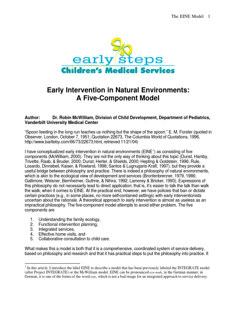 EINE - A Five-Component Model | PDF | Caregiver | Competence (Human ...