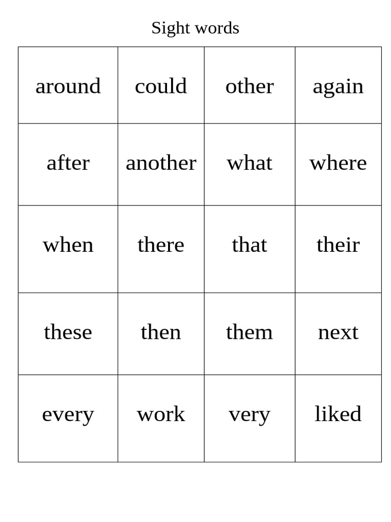 Sight Words | PDF
