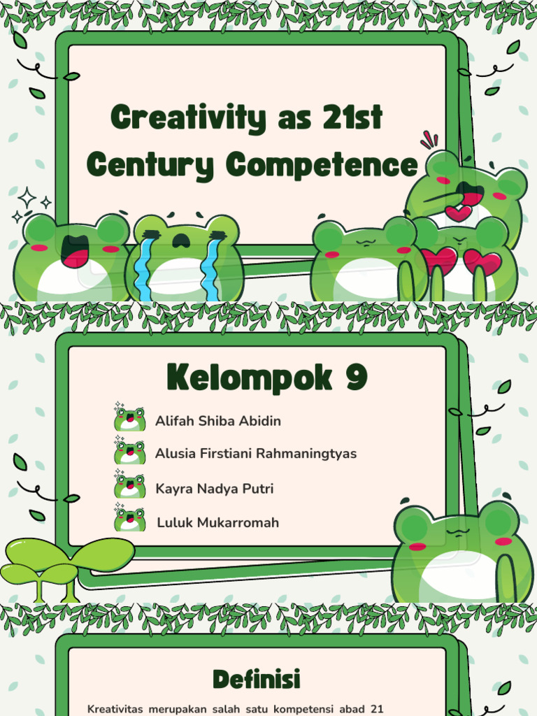 MATERI 1 - CREATIVITY AS 21st CENTURY COMPETENCE - KEL 9 PK | PDF