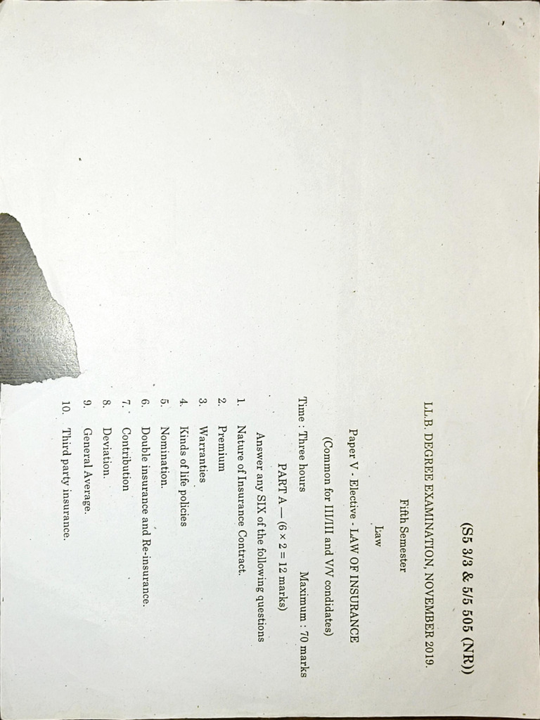 Law of Insurance | PDF