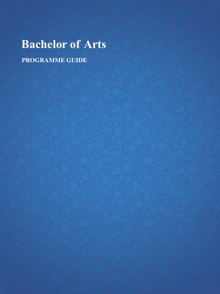 Bachelor of Arts Programme Overview | PDF | Part Of Speech | Computer ...