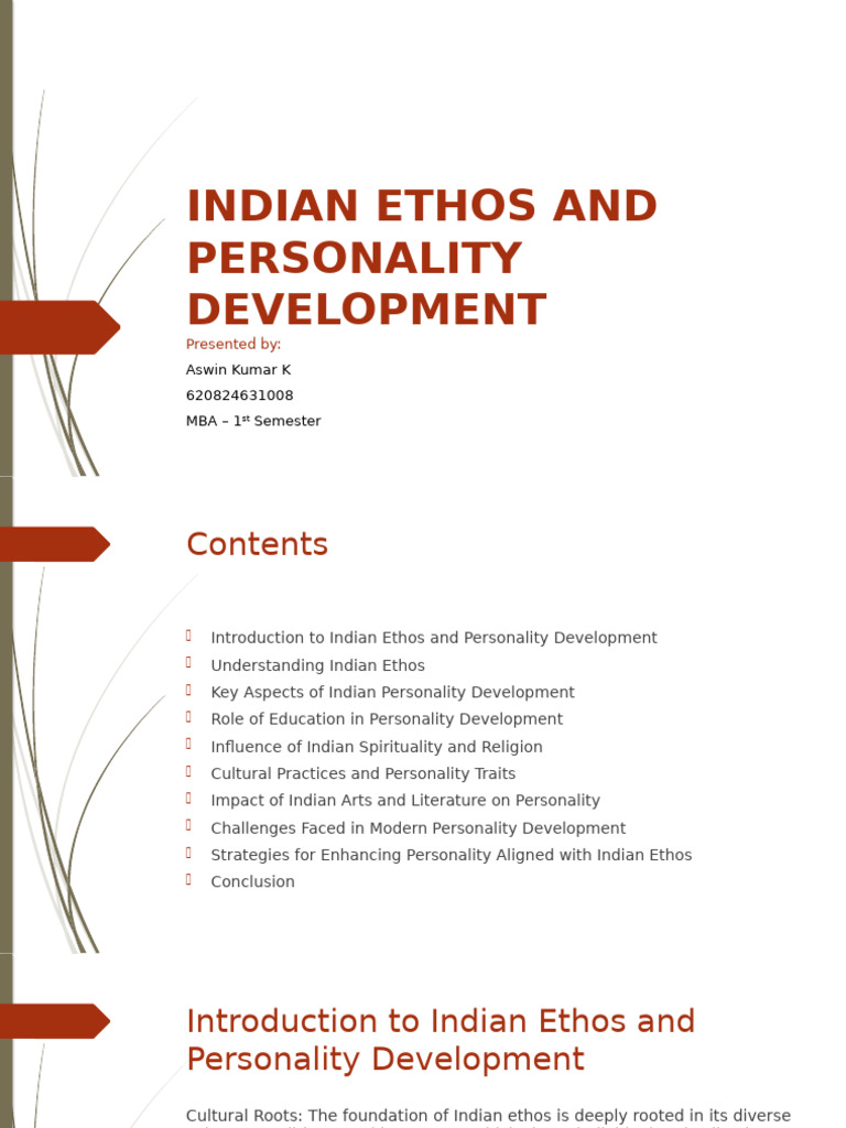 Indian Ethos in Personality Development | PDF | Spirituality | Mindfulness