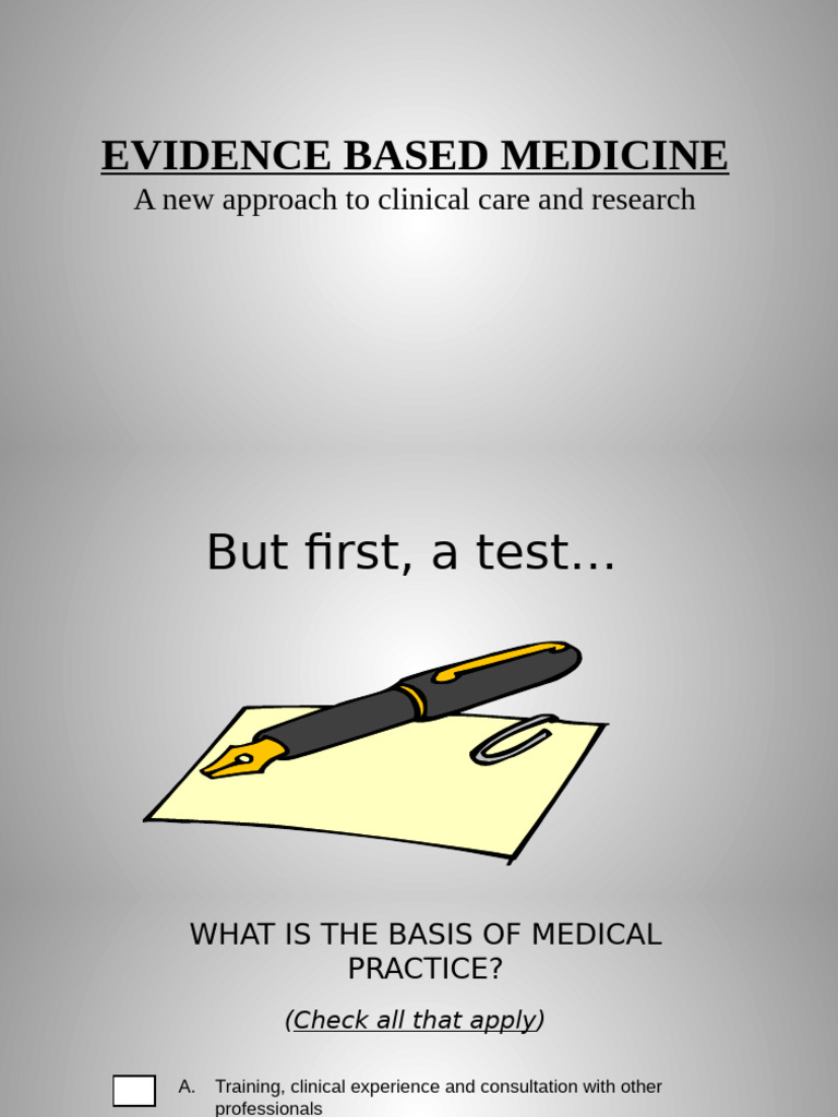 EBM PPT Final Submit | PDF | Evidence Based Medicine | Medical Diagnosis