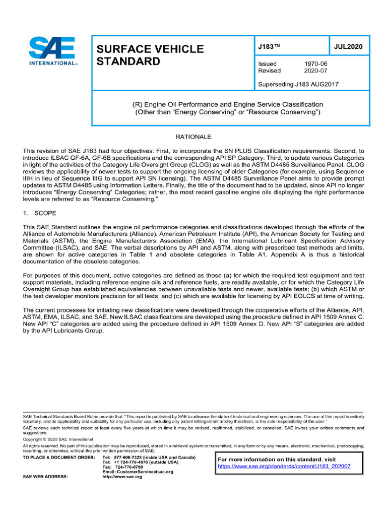 Sae J183 | PDF