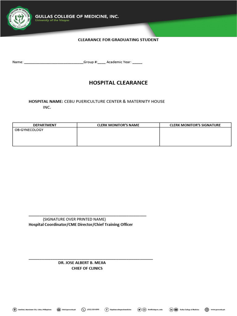Clearance - CMH | PDF