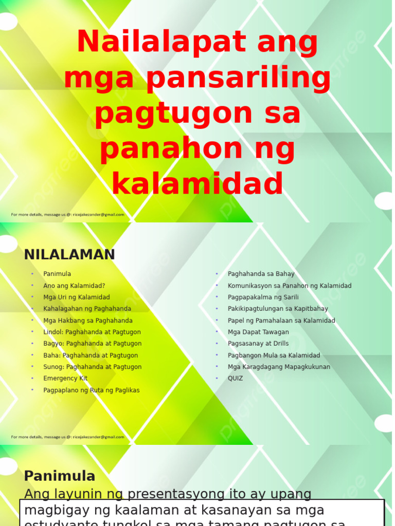 GMRC 7 Q1 6C Nailalapat Ang Mga Pansariling Pagtugon Sa Panahon NG Kalamidad | PDF