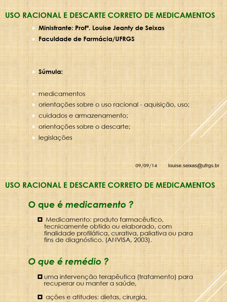 Uso e Descarte Correto de Medicamentos | PDF | Desperdício | Receita médica