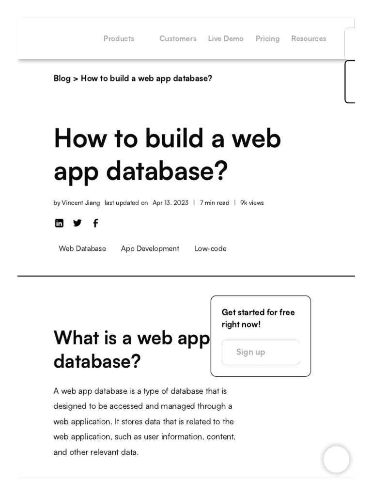 How To Build A Web App Database - Acho | PDF | Databases | Web Application