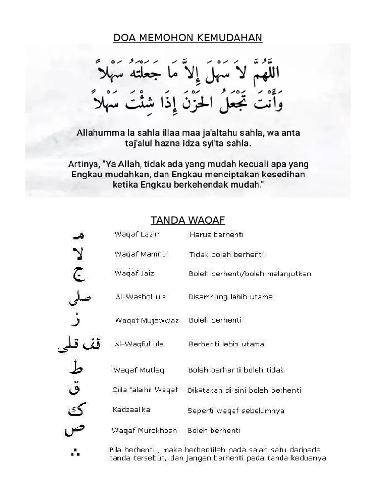 Doa Memohon Kemudahan | PDF