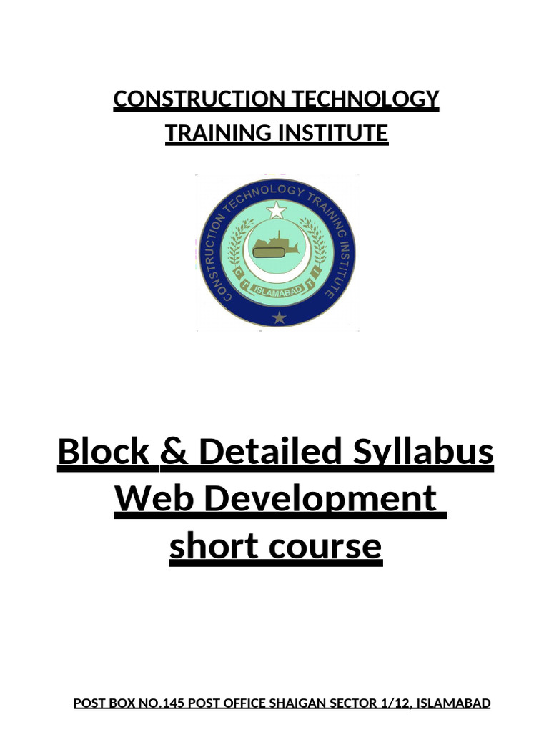 Block Syllabus Web Development Short Course | PDF | Php | World Wide Web