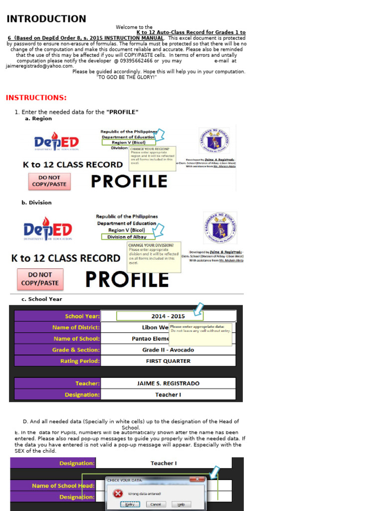 K to 12 Class Record 2024-2025 | PDF | Philippines