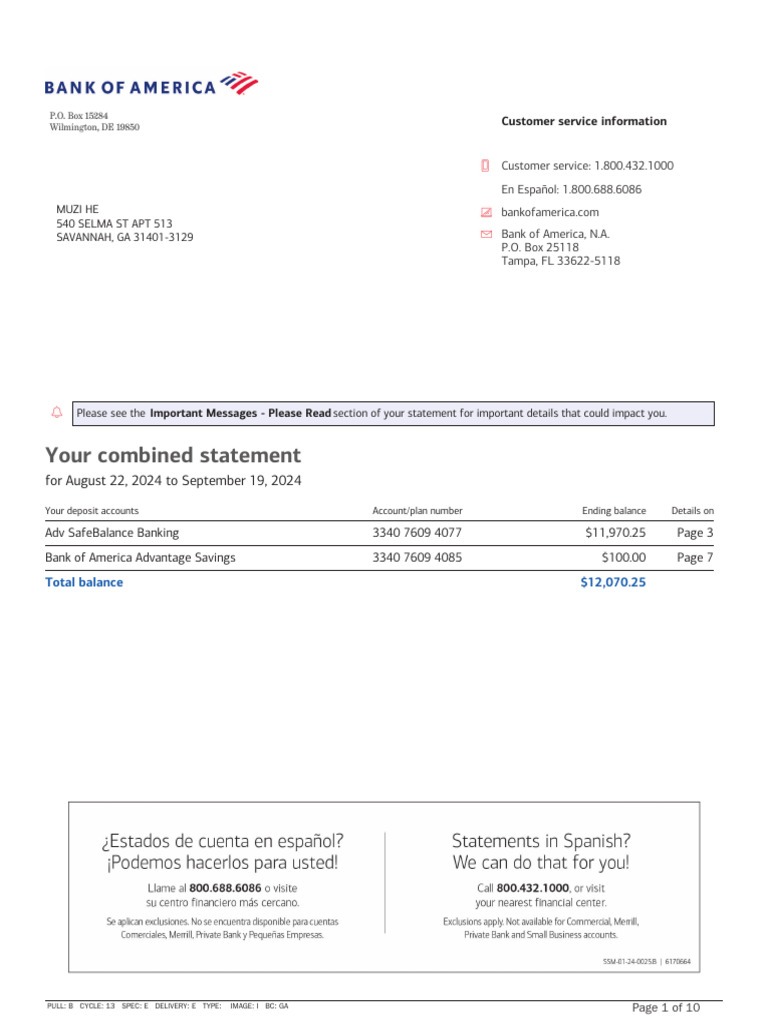 eStmt_2024-09-19 | PDF | Banks | Debit Card