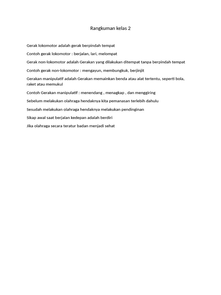 Rangkuman kelas 2 | PDF