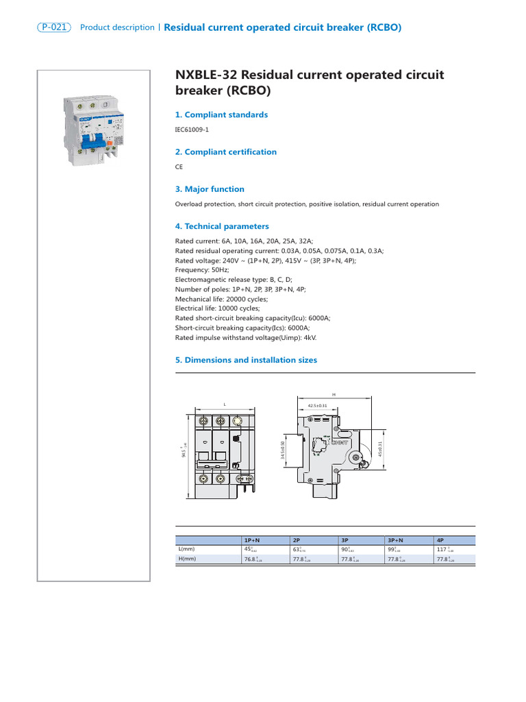 Chint RCBO | PDF | Power Supply | Electricity