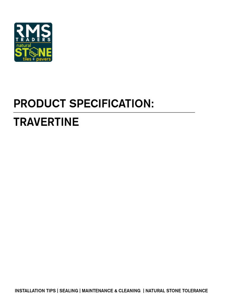 RMS Stone Specs Travertine | PDF | Tile | Engineering Tolerance
