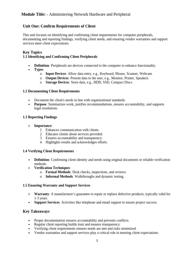 Admin Network Unit One and Two | PDF | Formal Verification | Printer ...