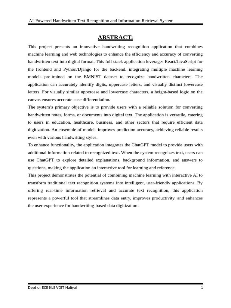 ABSTRACT[1]-1 | PDF | Optical Character Recognition | Machine Learning