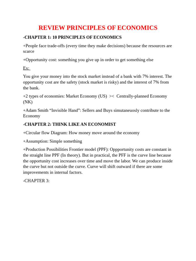 REVIEW PRINCIPLES OF ECONOMICS | PDF