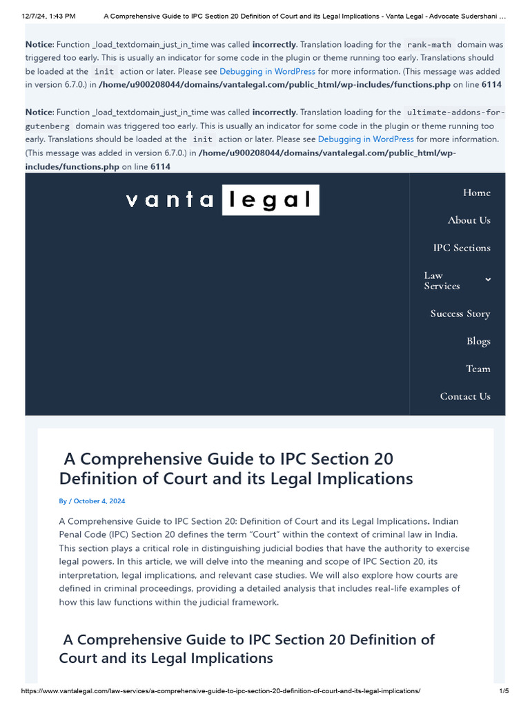 A Comprehensive Guide To IPC Section 20 Definition of Court and Its Legal Implications - Vanta ...
