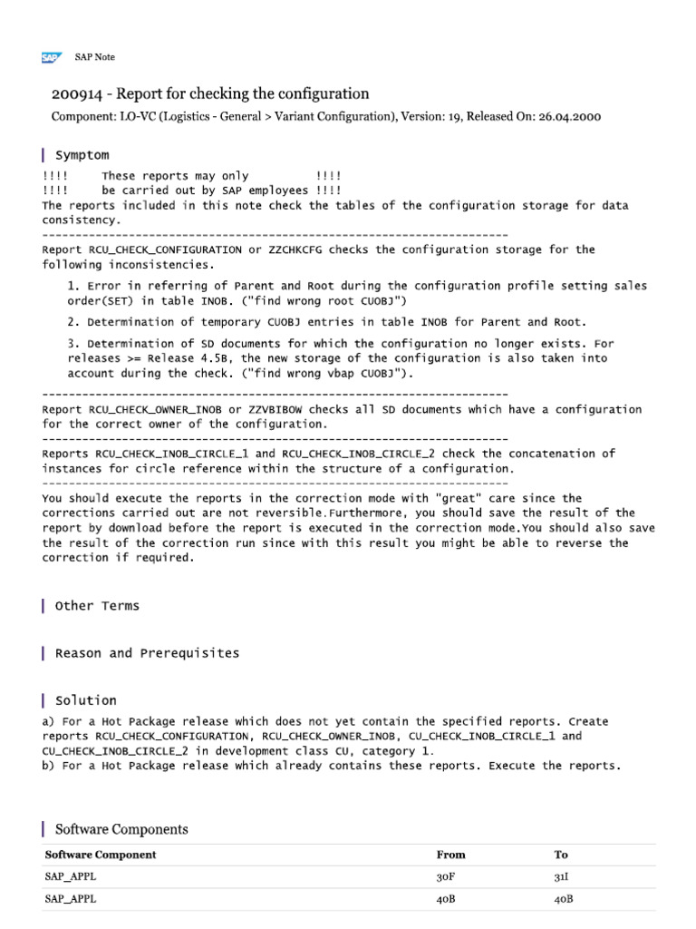 Report For Checking The Configuration | PDF