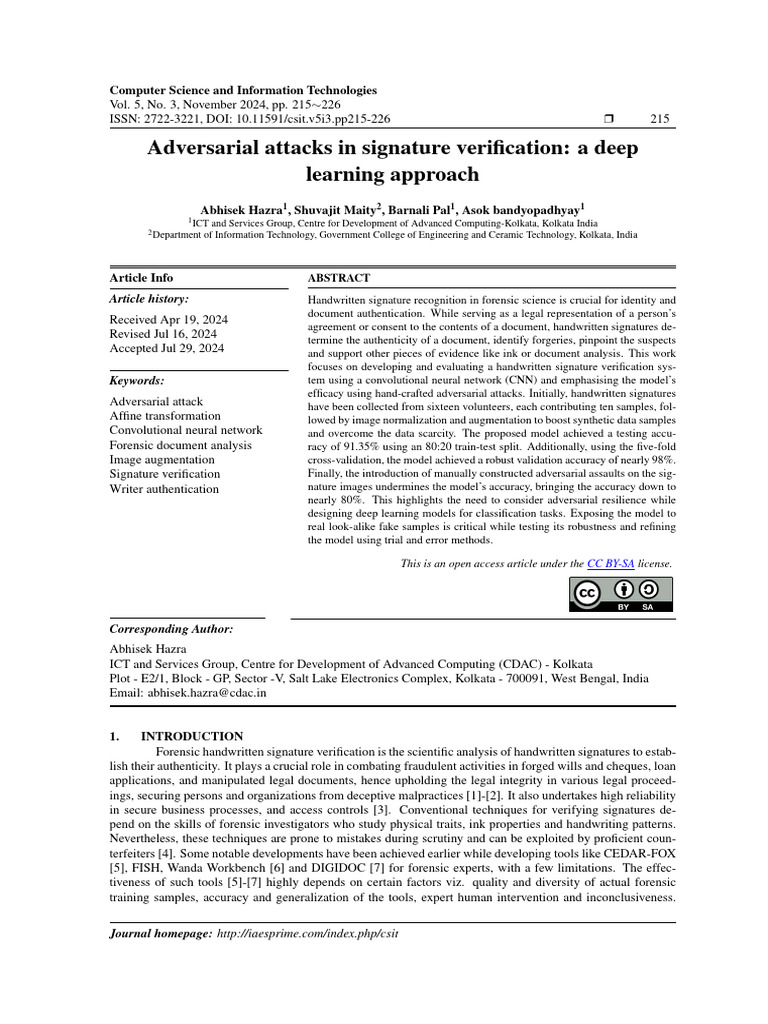 Adversarial Attacks In Signature Verification A Deep Learning Approach Pdf Machine Learning